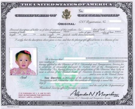 Buy Naturalization Certificate » True Documents Global » USA