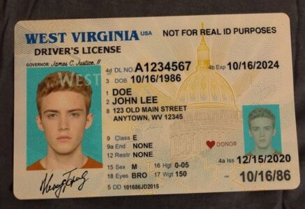 Buy West Virginia Driver's License And ID Card » West Virginia IDs